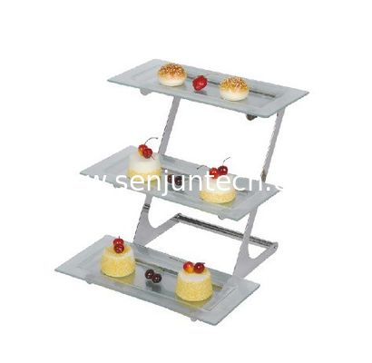 3 Tier Stainless steel buffet display stand SHKT-7021,metal buffet
